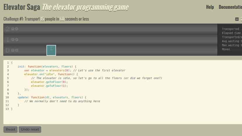 Learn javascript and computer algorithms with Elevator Saga | Gamify List