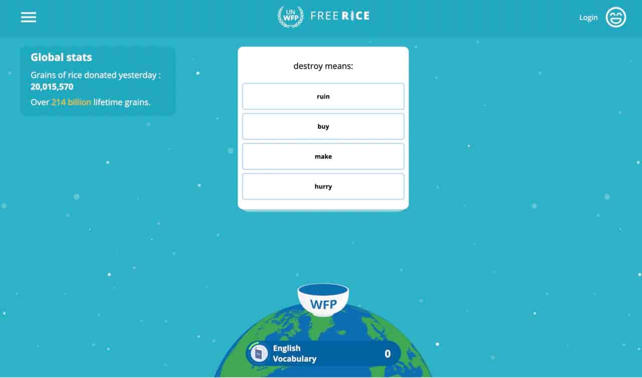 Fix world hunger with FreeRice | Gamify List