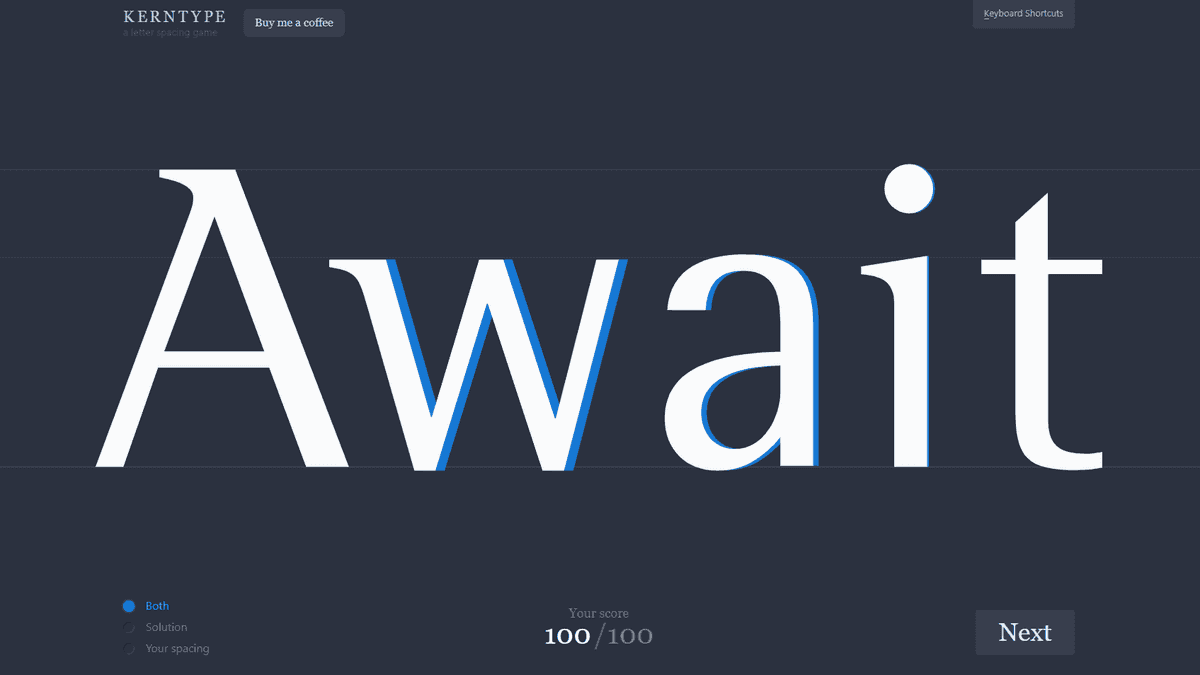 Lean typography concepts with Kern Type | Gamify List