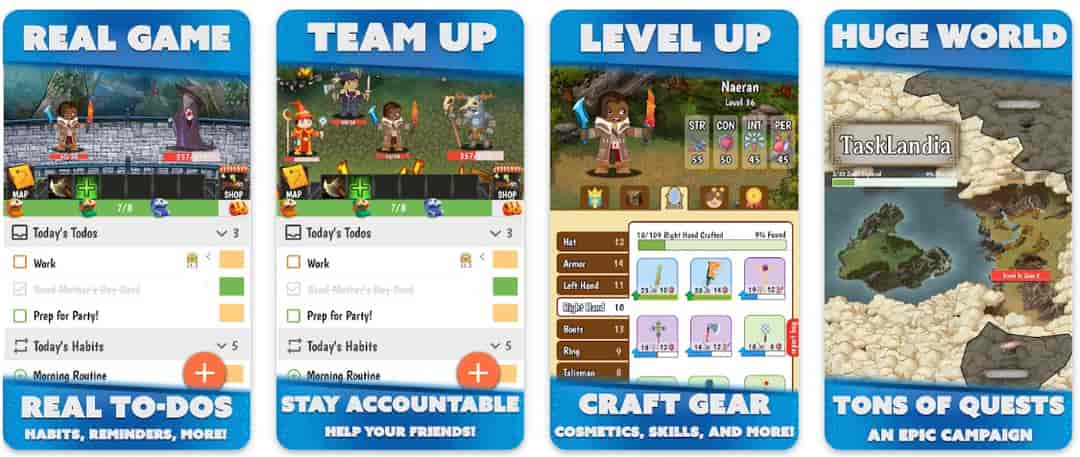 Track to-do list and habits with TaskHero | Gamify List